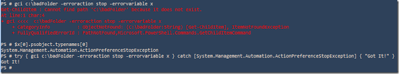 Output Redirection Powershell S Try Catch Finally And Erroraction Stop